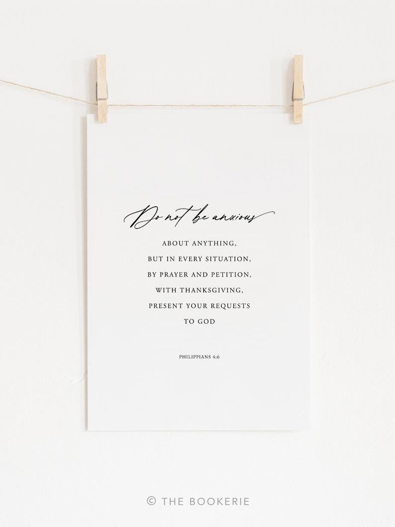 Philippians 4:6 Do Not Be Anxious, Bible Verse Printable Scripture Wall ...