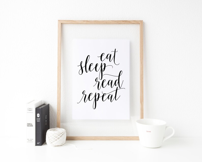 Eat Sleep Read Repeat Quote Reading Poster Book Lover Gift - Etsy