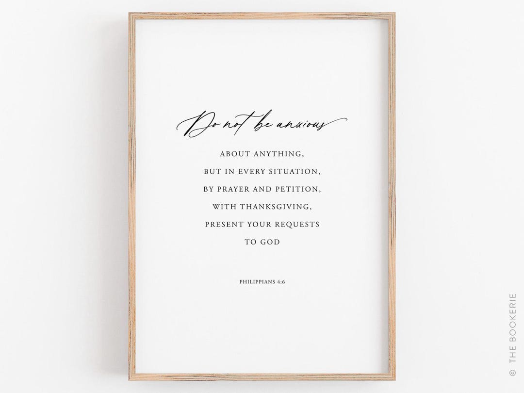 Philippians 4:6 Do Not Be Anxious, Bible Verse Printable Scripture Wall ...