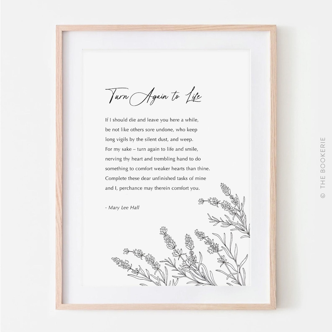 Turn Again to Life Poem, Memorial Cards, Memorial Poem, Memorial Gift ...