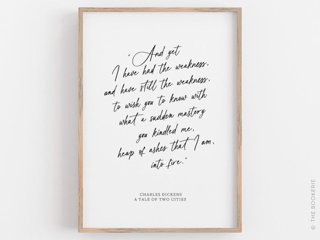 A Tale of Two Cities Poster Quotes, Charles Dickens, Bookworm Gift ...