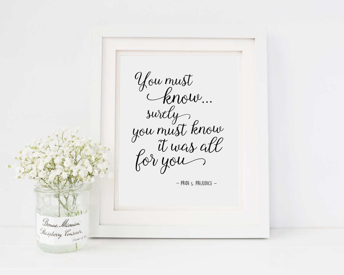 Pride and Prejudice Quotes Jane Austen Printable Quote Set - Etsy