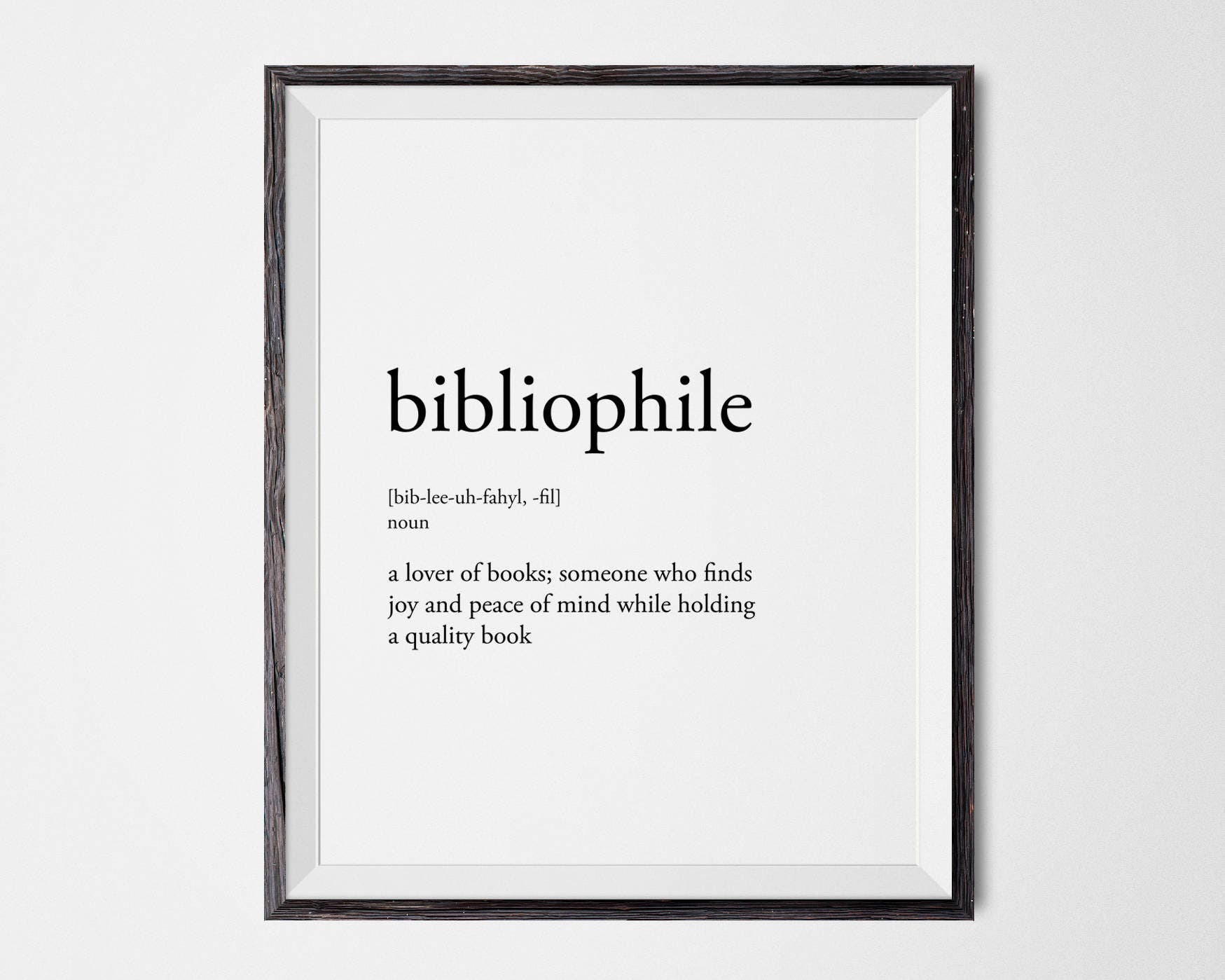Bibliophile Words Definition Quote Reading Poster Book - Etsy Australia