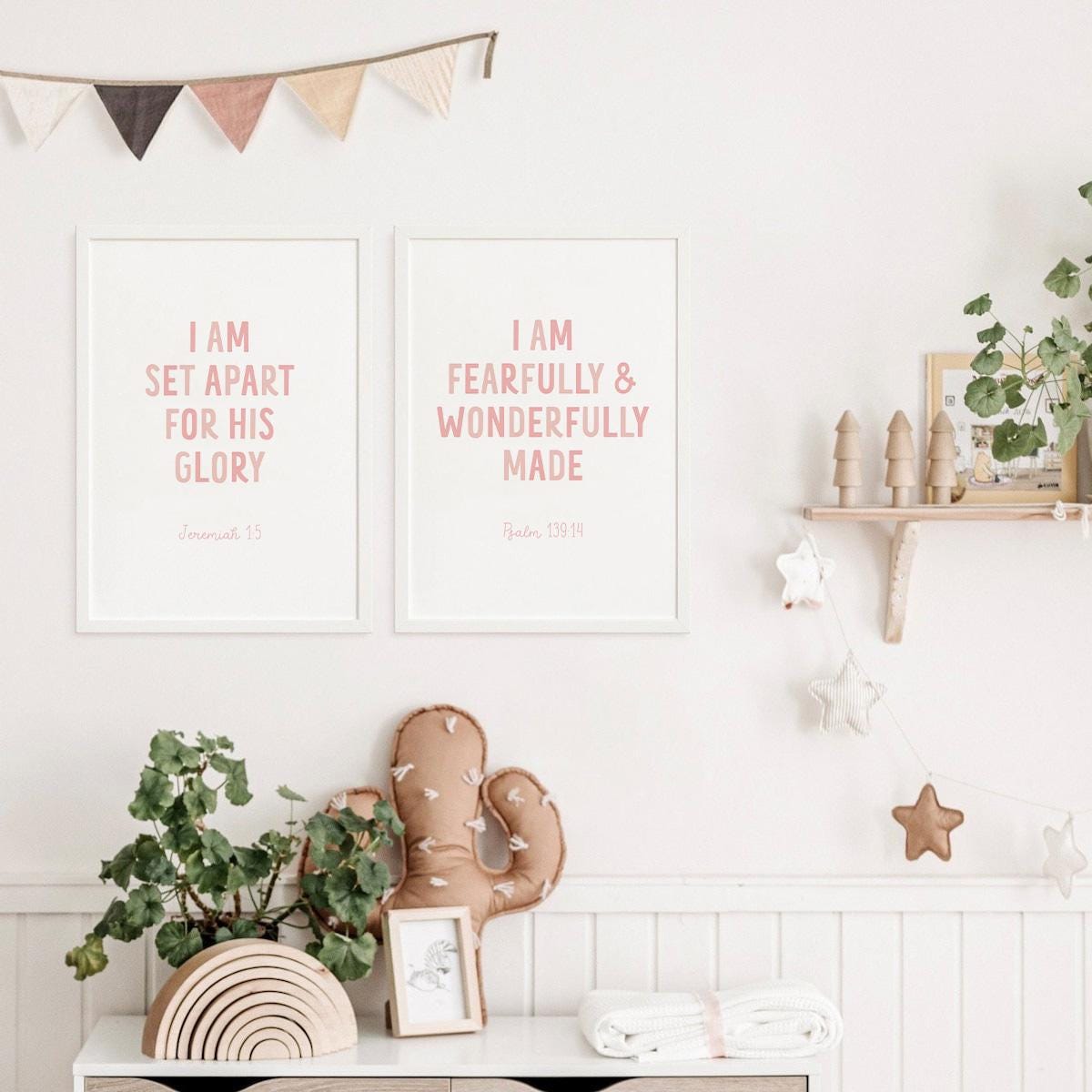 Bible Nursery Prints, Nursery Bible Verse, Scripture Wall Art for Girls ...