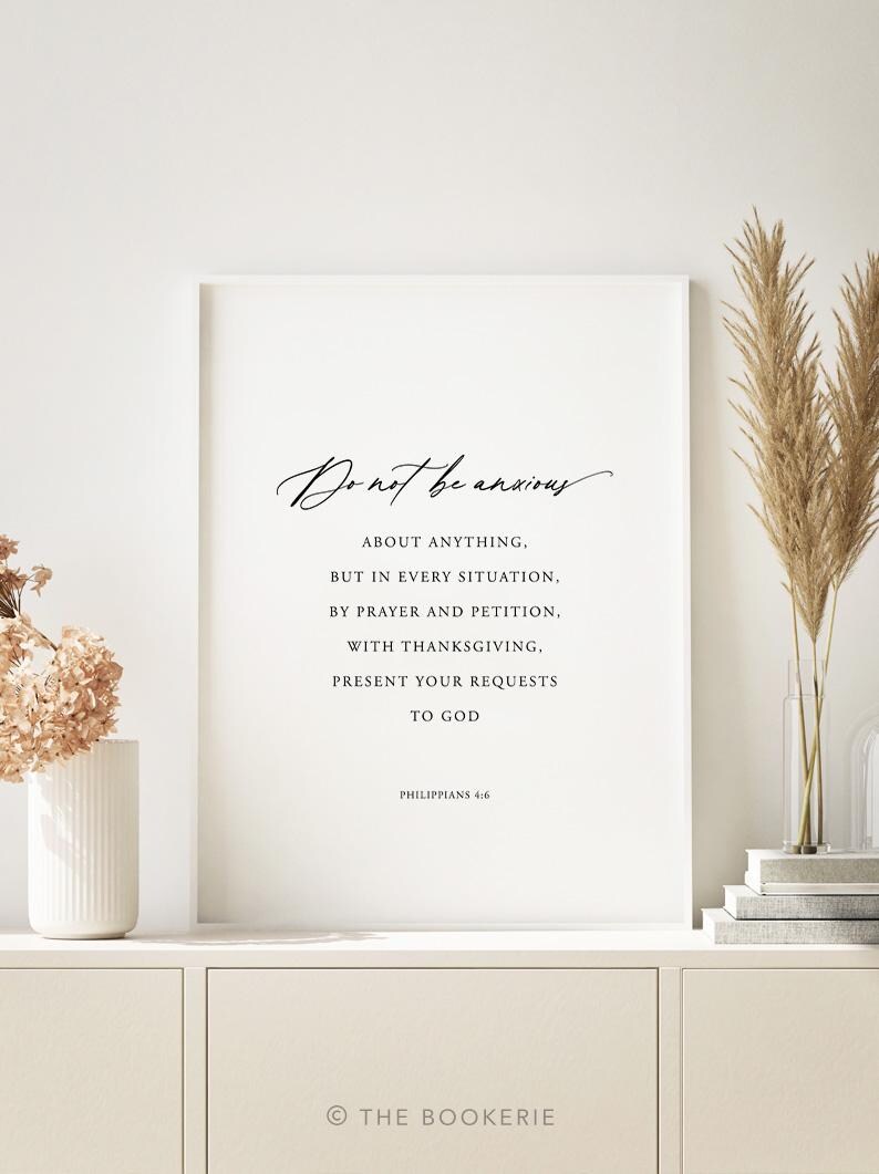 Philippians 4:6 Do Not Be Anxious, Bible Verse Printable Scripture Wall ...