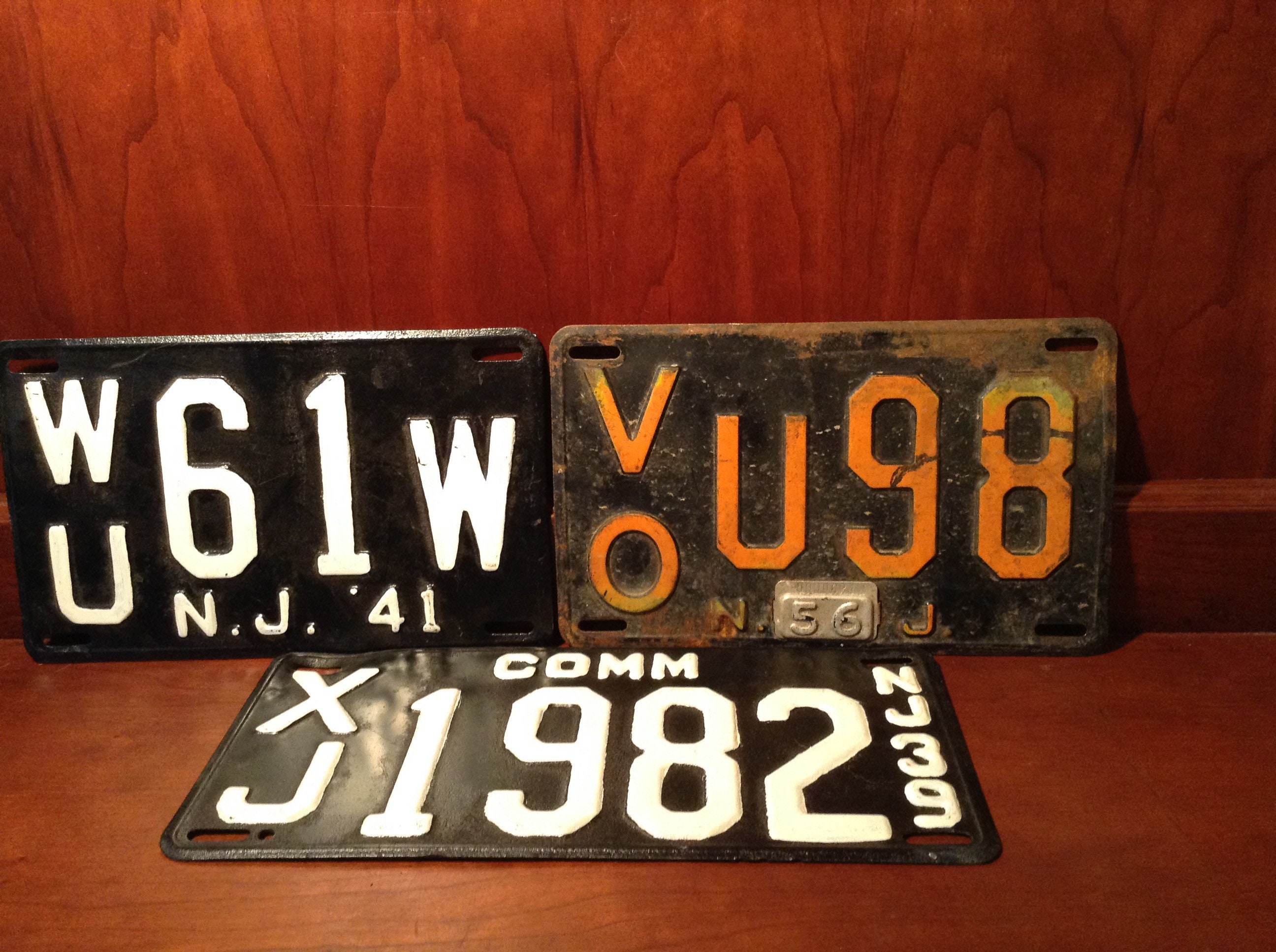Vintage NJ 1939, 1941 and 1956 License Plates - Etsy