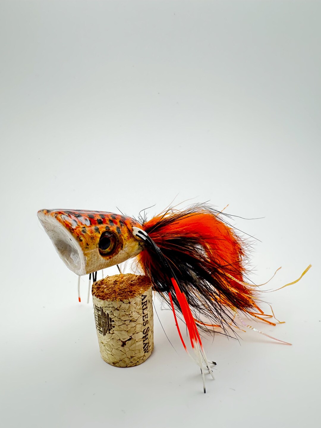 Double Barrel Popper Fly in Orange and Black, for Smallmouth and ...