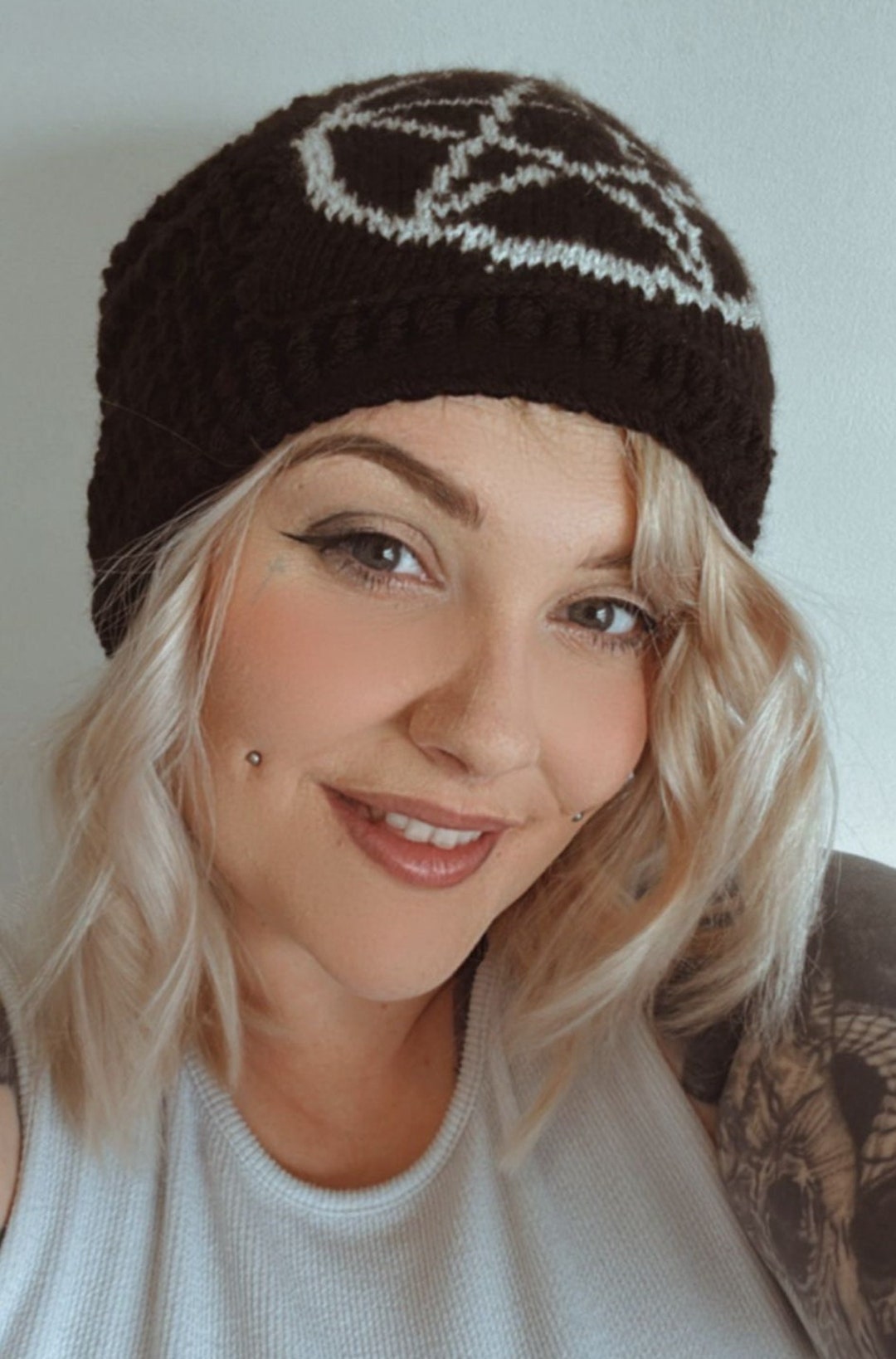 Chunky Crochet Pentacle Beanie...witch Wicca Pagan - Etsy