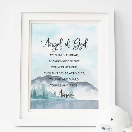 GUARDIAN ANGEL Prayer Card Angel Pin Angel of God Gift | Etsy