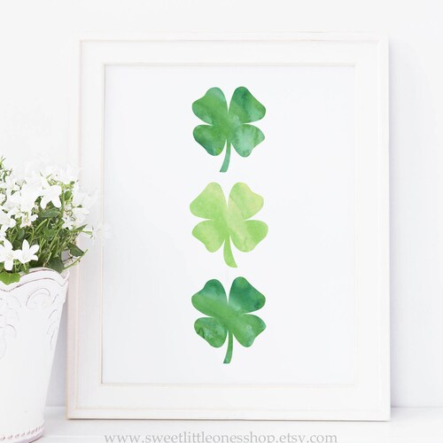 Three Shamrocks Shamrock Printable St Patrick's Day | Etsy