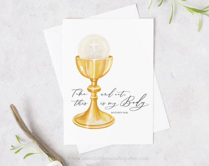 A6 Card First Communion Card A6 Set of 5 New Catholic Card First Holy ...