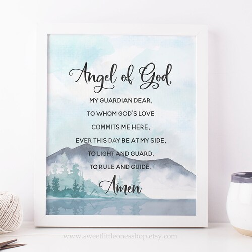 Angel of God Printable Wall Art Angel of God Prayer Print - Etsy