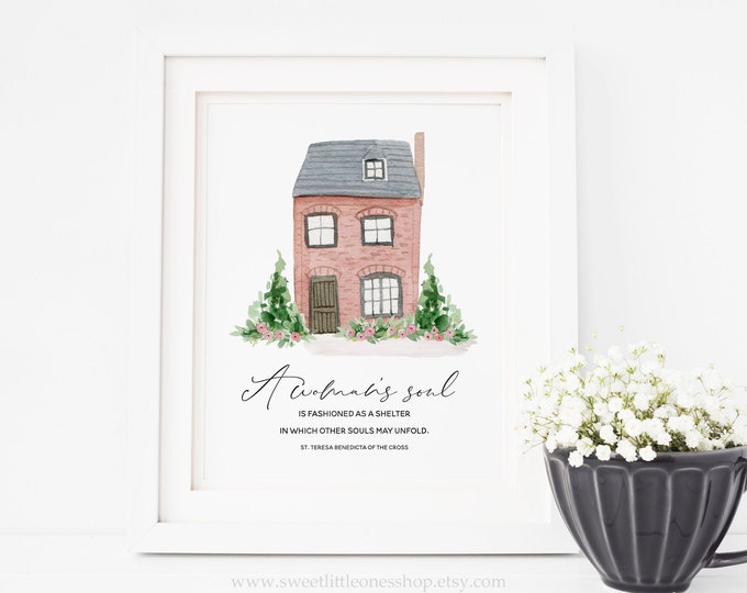 Edith Stein Quote Woman's Soul Shelter Printable Wall Art St Teresa ...