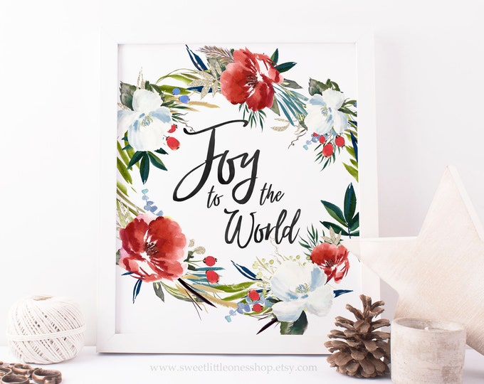 Joy to the World Christmas Printable Wall Art Religious Christmas Print ...