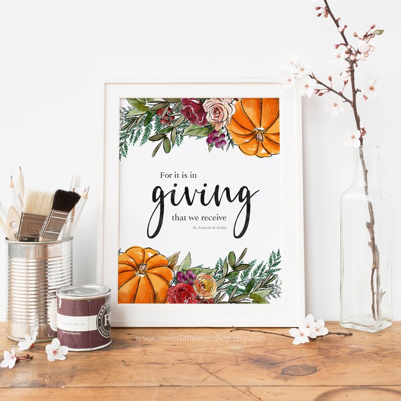 For It Is In Giving That We Receive Printable Wall Art | Etsy