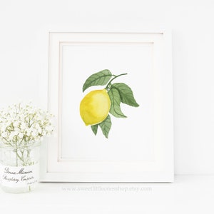 Set of 3 Watercolor Lemons Kitchen Printable Art Watercolor Lemon ...