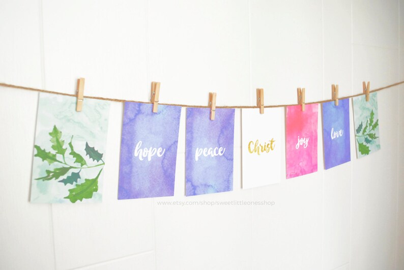 Printable Advent Wreath Banner Advent Decor Catholic Advent Wall Art ...