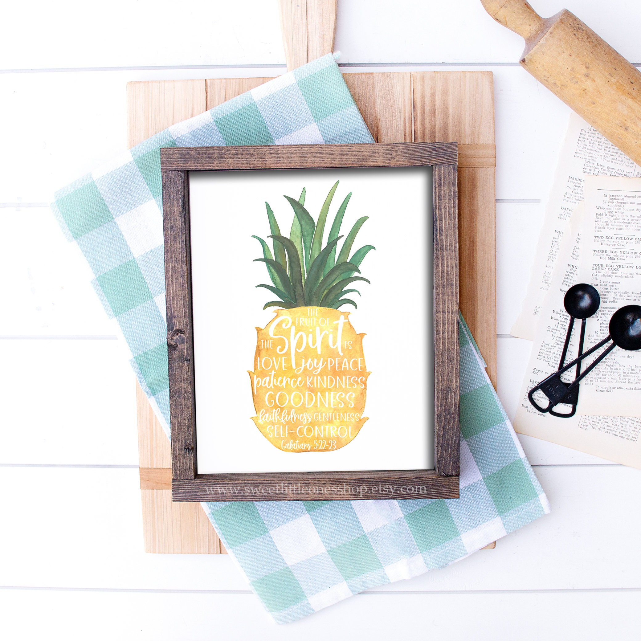 Fruit of the Spirit Watercolor Pineapple Printable Wall Art - Etsy