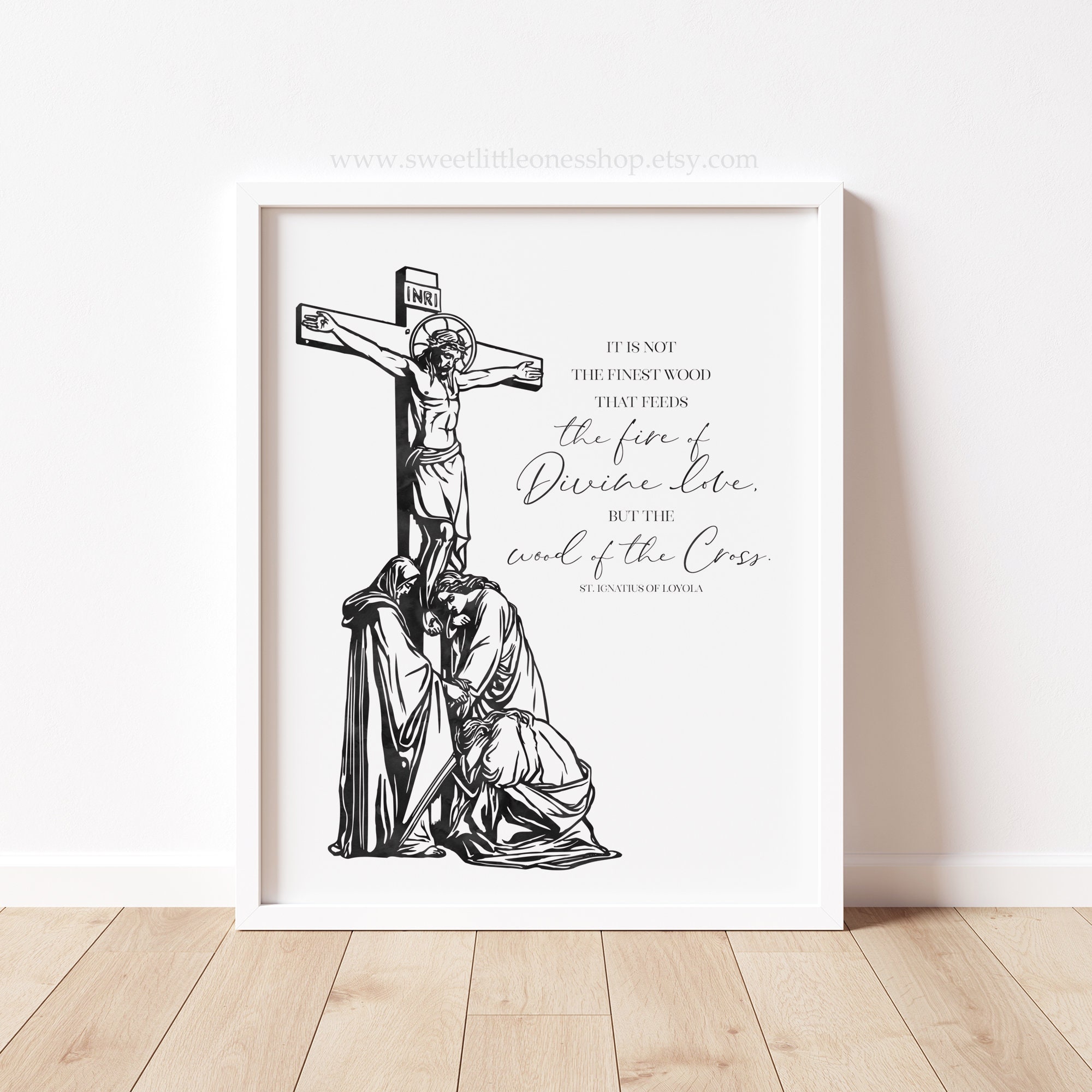 St Ignatius of Loyola Quote Printable Wall Art Wood of Cross Quote ...
