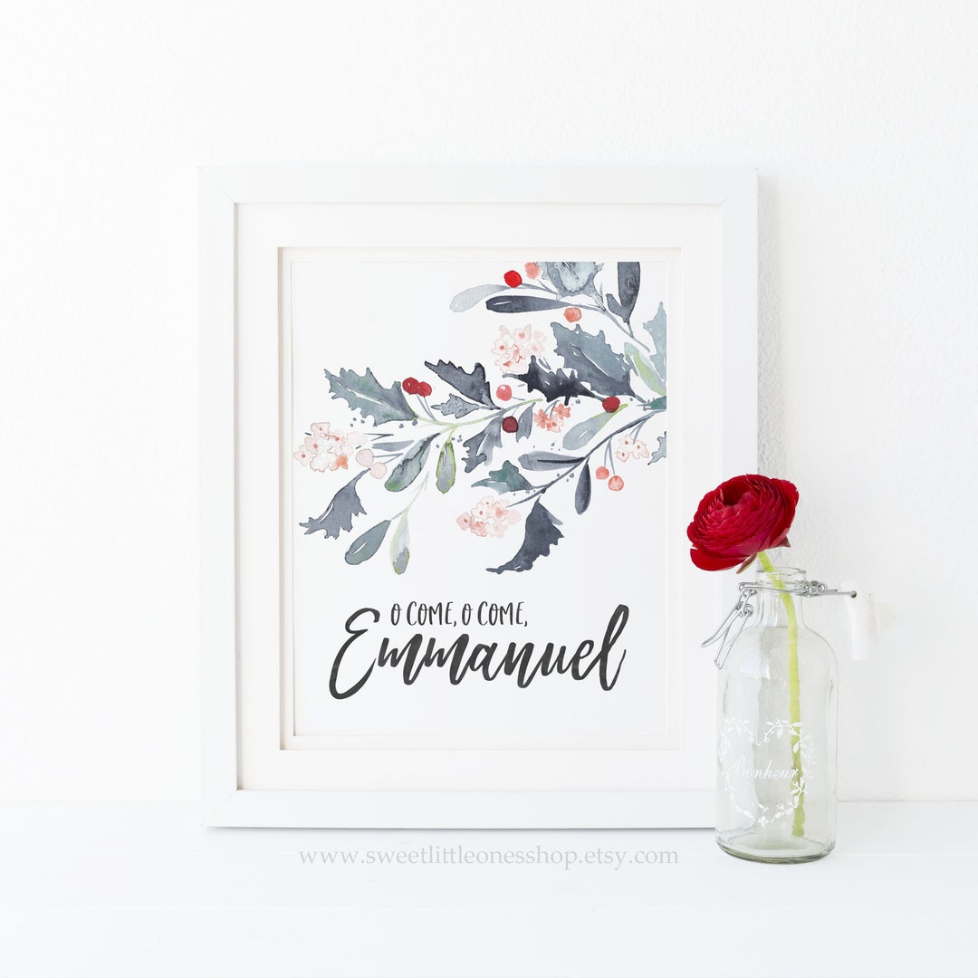 O Come Emmanuel Advent Printable Wall Art Christmas Print O Come ...