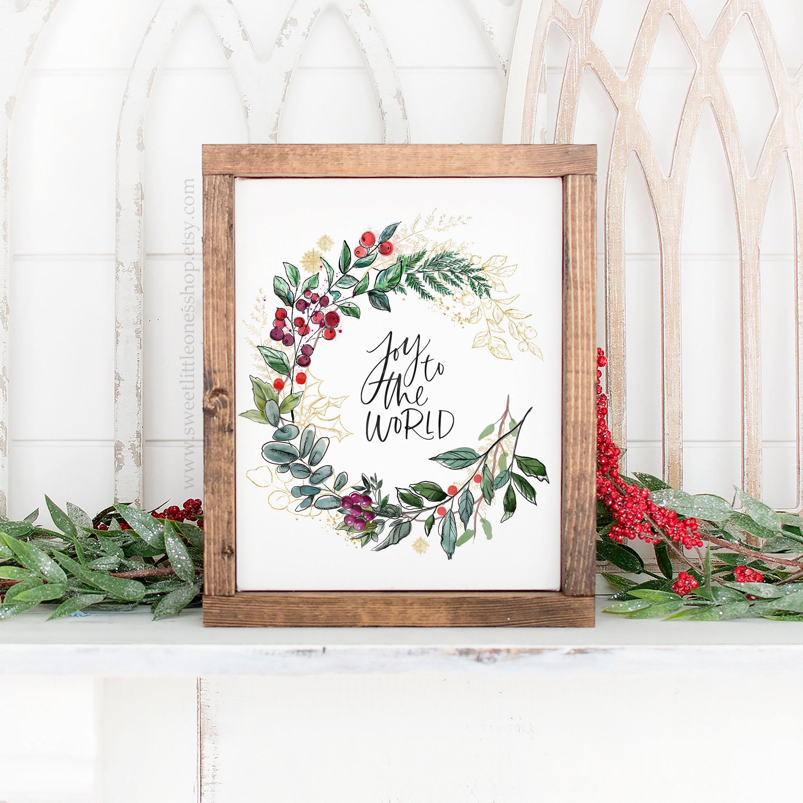 Joy to the World Printable Wall Art Christmas Print Joy to the - Etsy