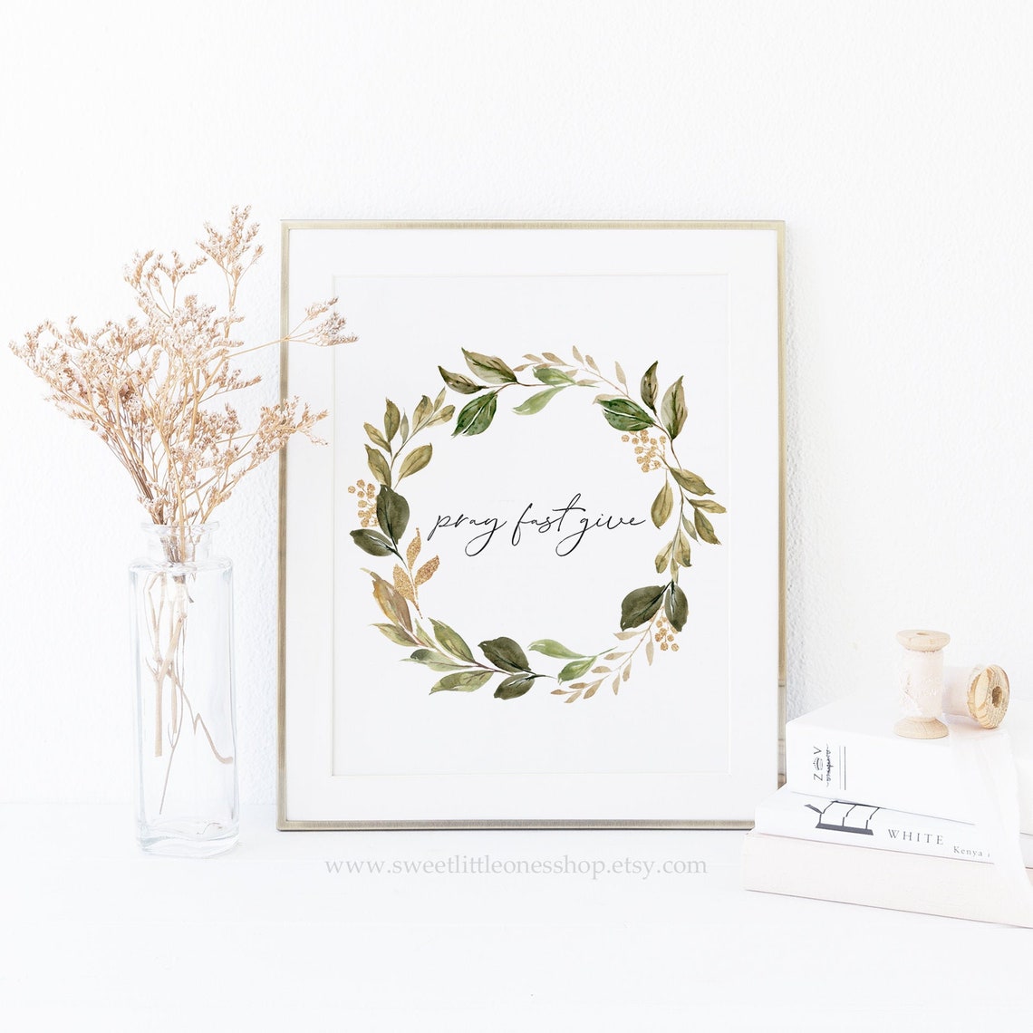 Pray Fast Give Printable Wall Art Catholic Lent Printable - Etsy