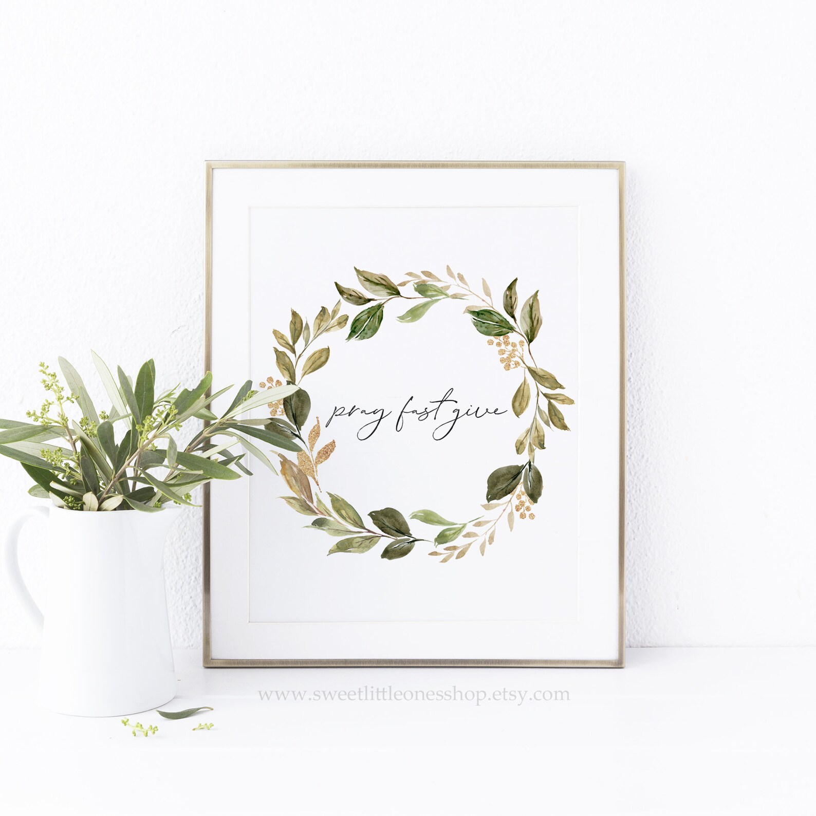 Pray Fast Give Printable Wall Art Catholic Lent Printable - Etsy