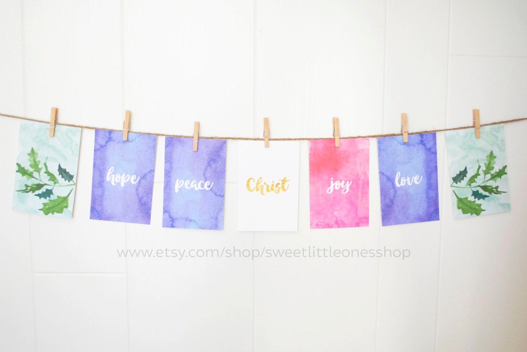 Printable Advent Wreath Banner Advent Decor Catholic Advent Wall Art ...