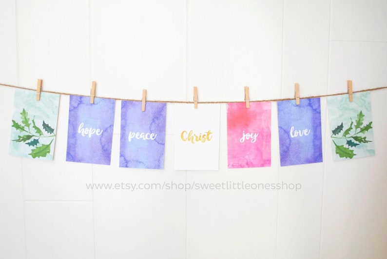 Printable Advent Wreath Banner Advent Decor Catholic Advent Wall Art ...