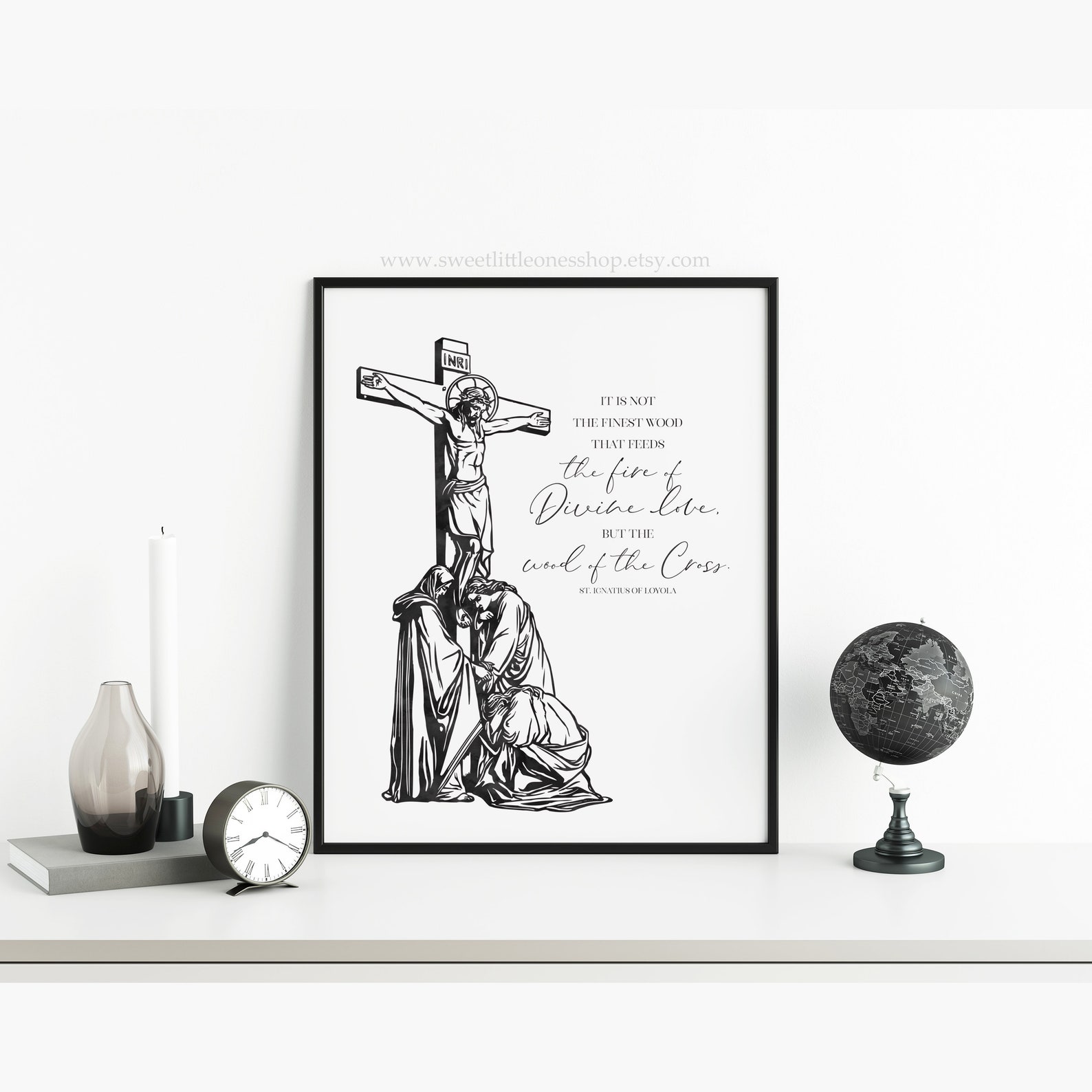 St Ignatius of Loyola Quote Printable Wall Art Wood of Cross Quote ...