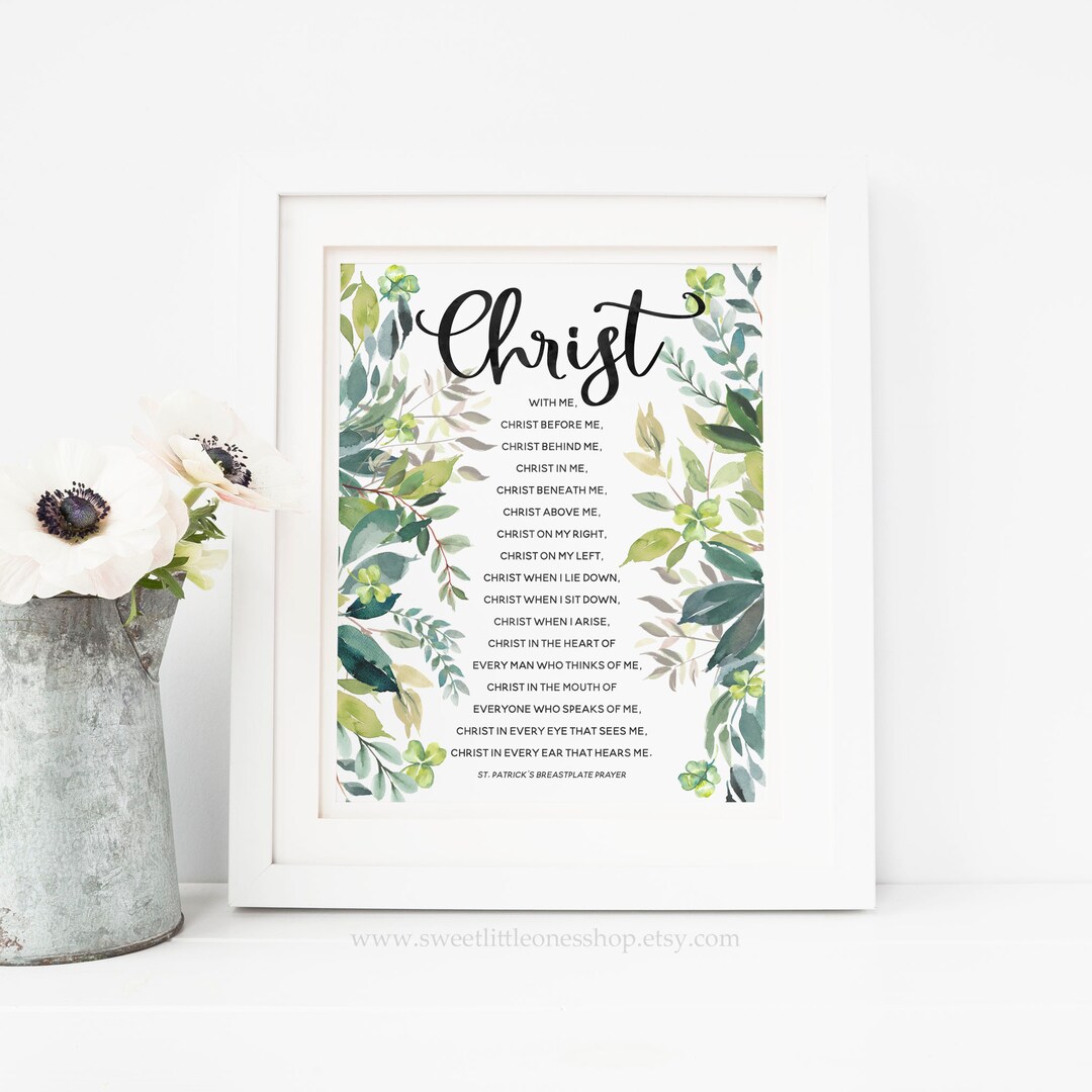 8x10, 5x7 St Patrick's Breastplate Prayer Print St Patricks Prayer ...