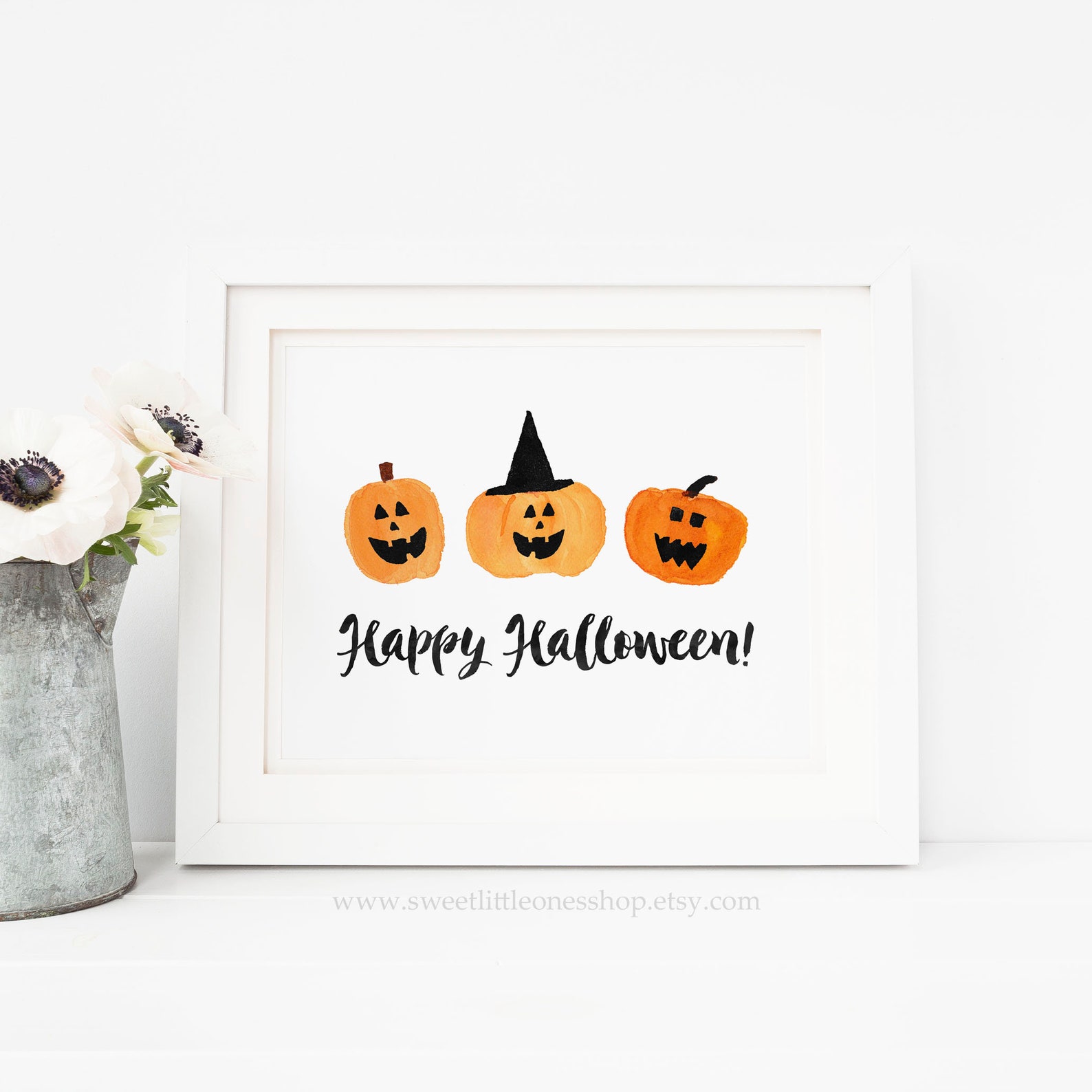 Happy Halloween Printable Wall Art Jack O Lanterns Print Happy | Etsy