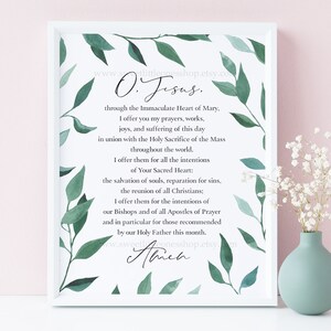 Morning Offering Printable Wall Art Morning Offering Prayer Print ...
