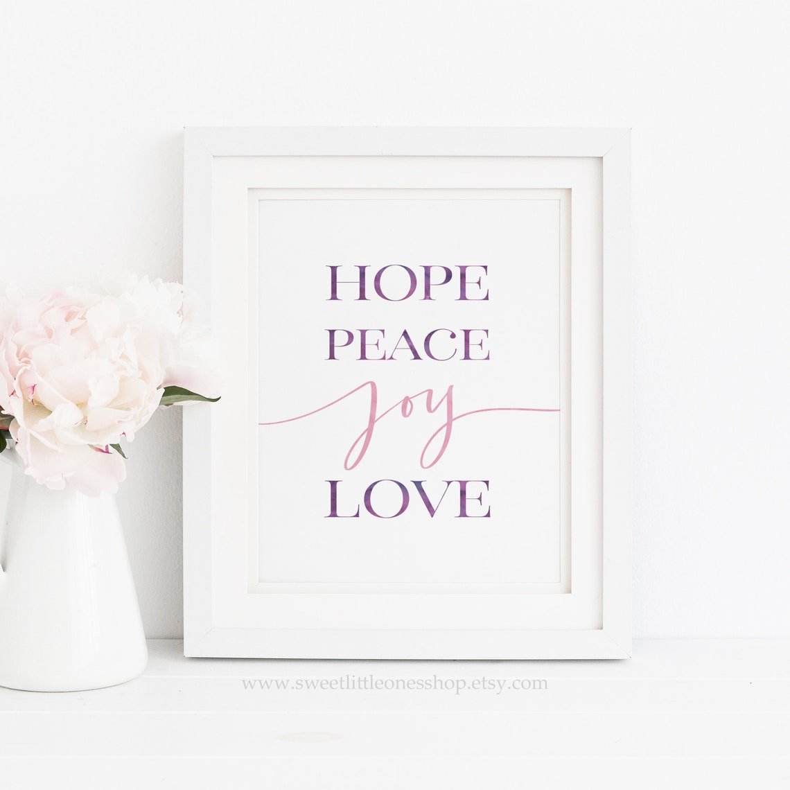Hope Peace Joy Love Advent Printable Wall Art Advent Print Advent ...