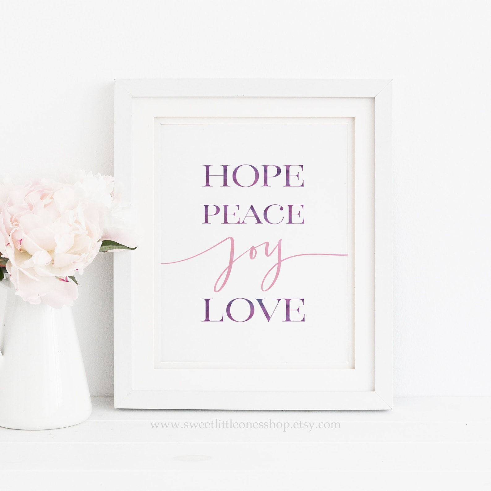 Hope Peace Joy Love Advent Printable Wall Art Advent Print Advent ...