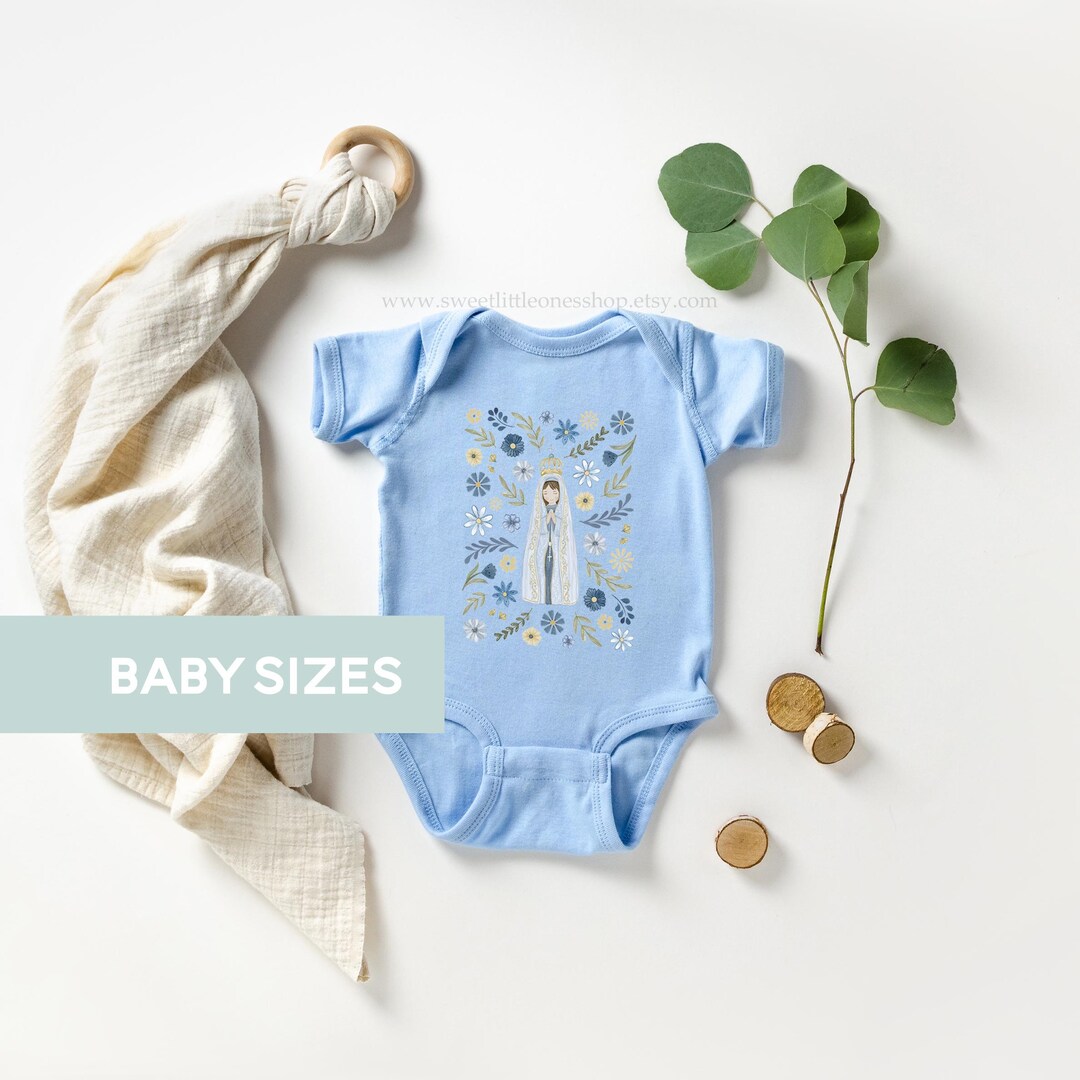 BABY Our Lady of Fatima Floral Catholic Girls Bodysuit Our Lady Fatima ...