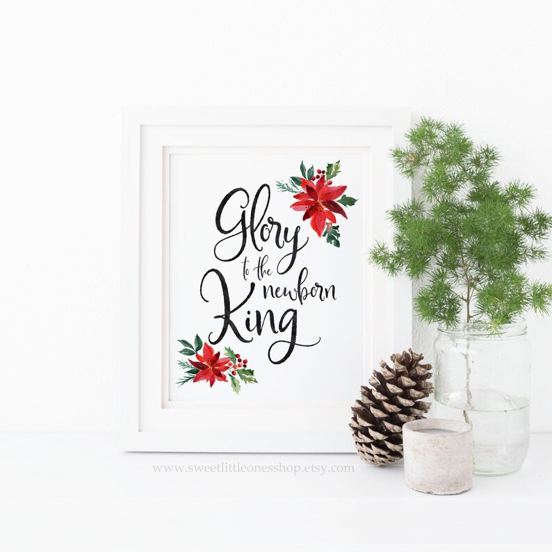Glory to the Newborn King Christmas Printable Wall Art - Etsy