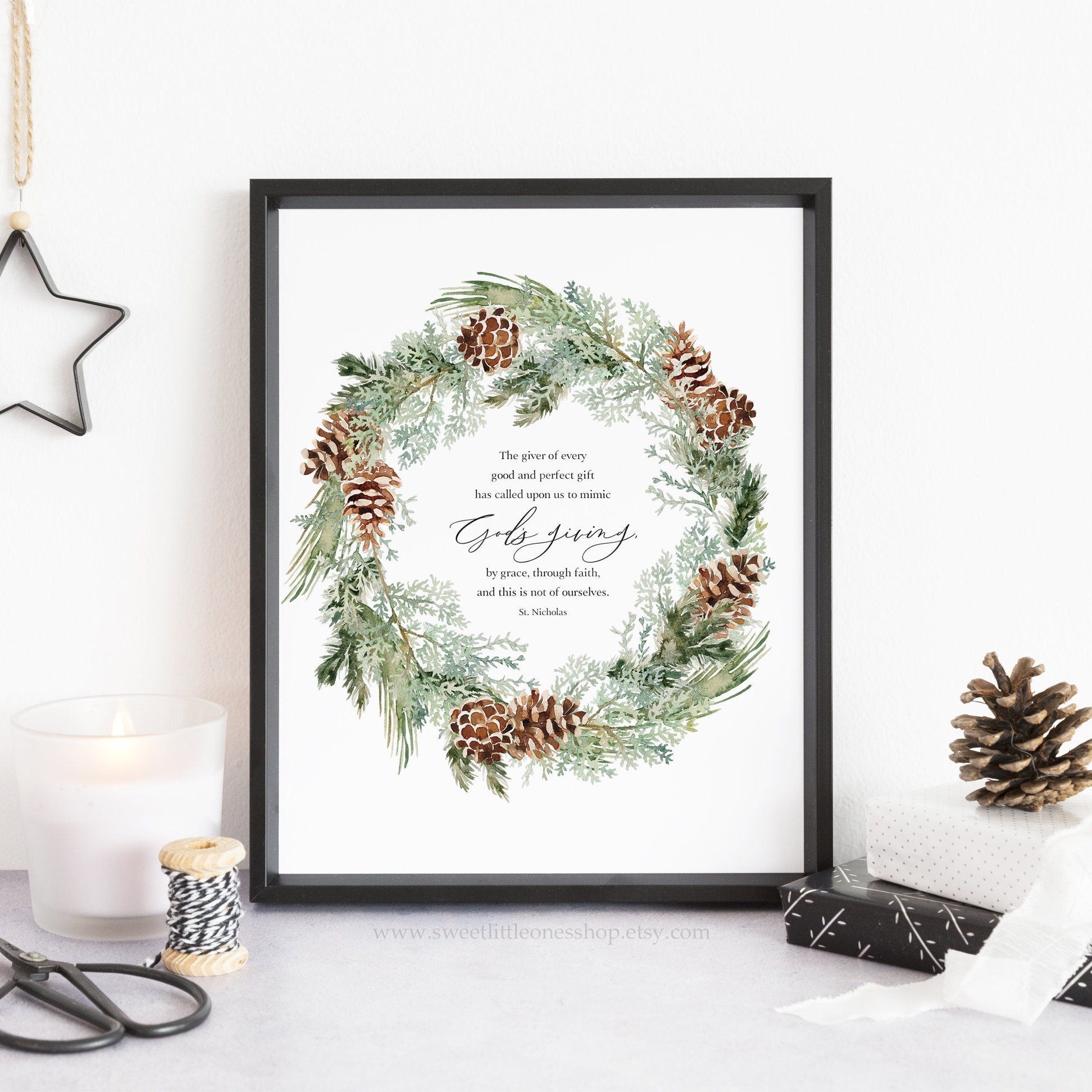 St Nicholas Mimic God's Giving Quote Printable Wall Art - Etsy