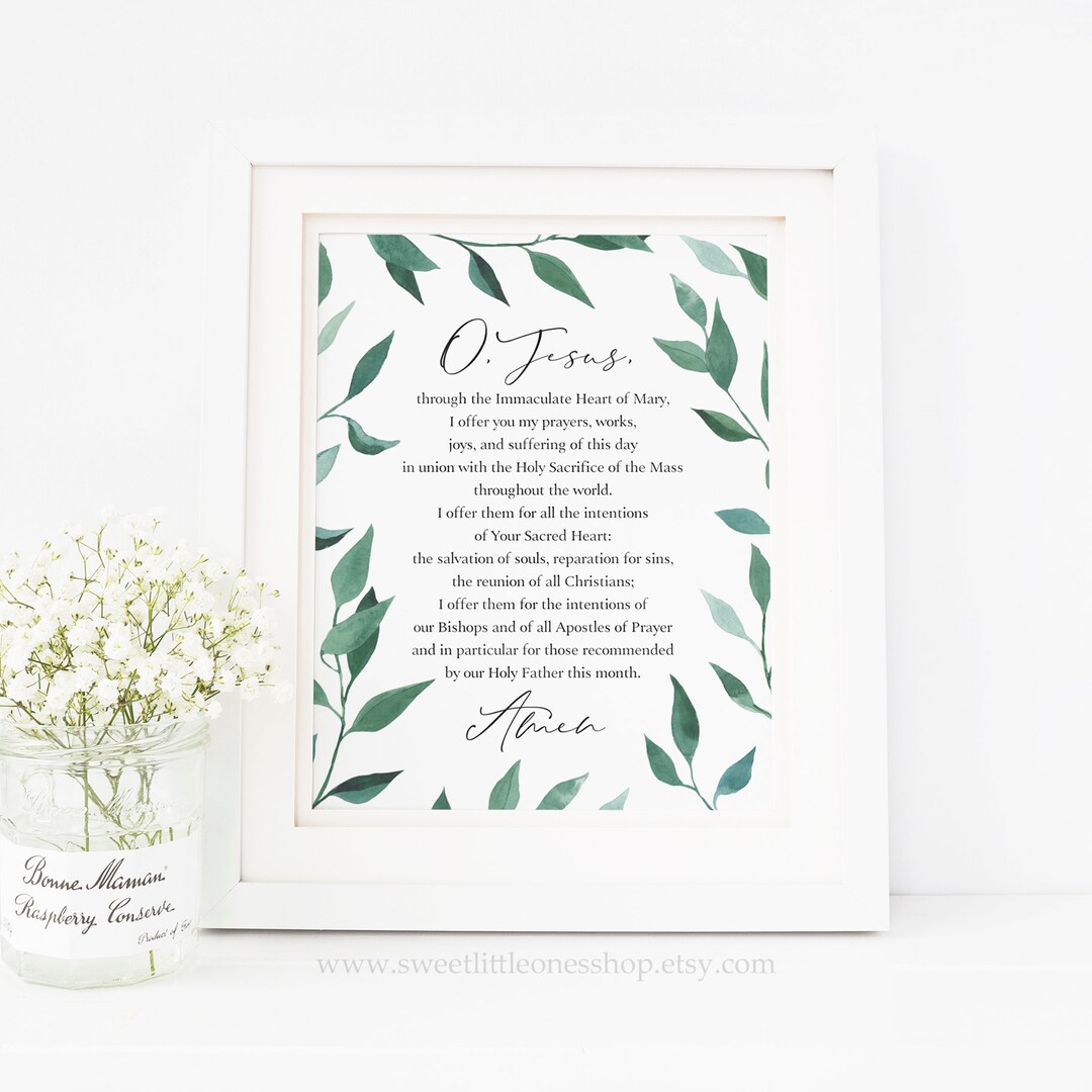Morning Offering Printable Wall Art Morning Offering Prayer Print ...