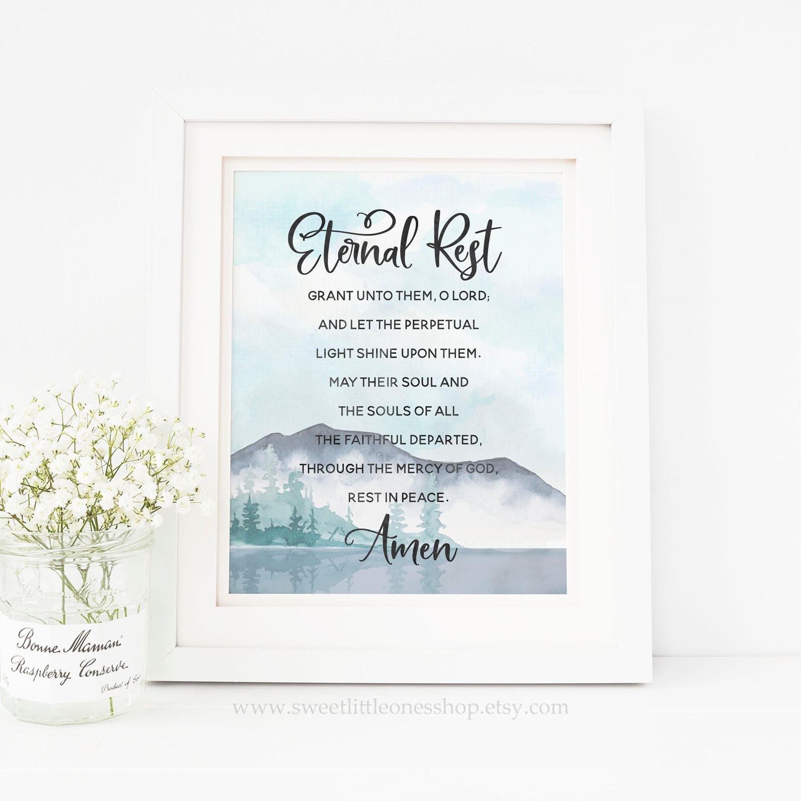 Eternal Rest Grant Unto Them O Lord Prayer Printable Wall Art Catholic ...