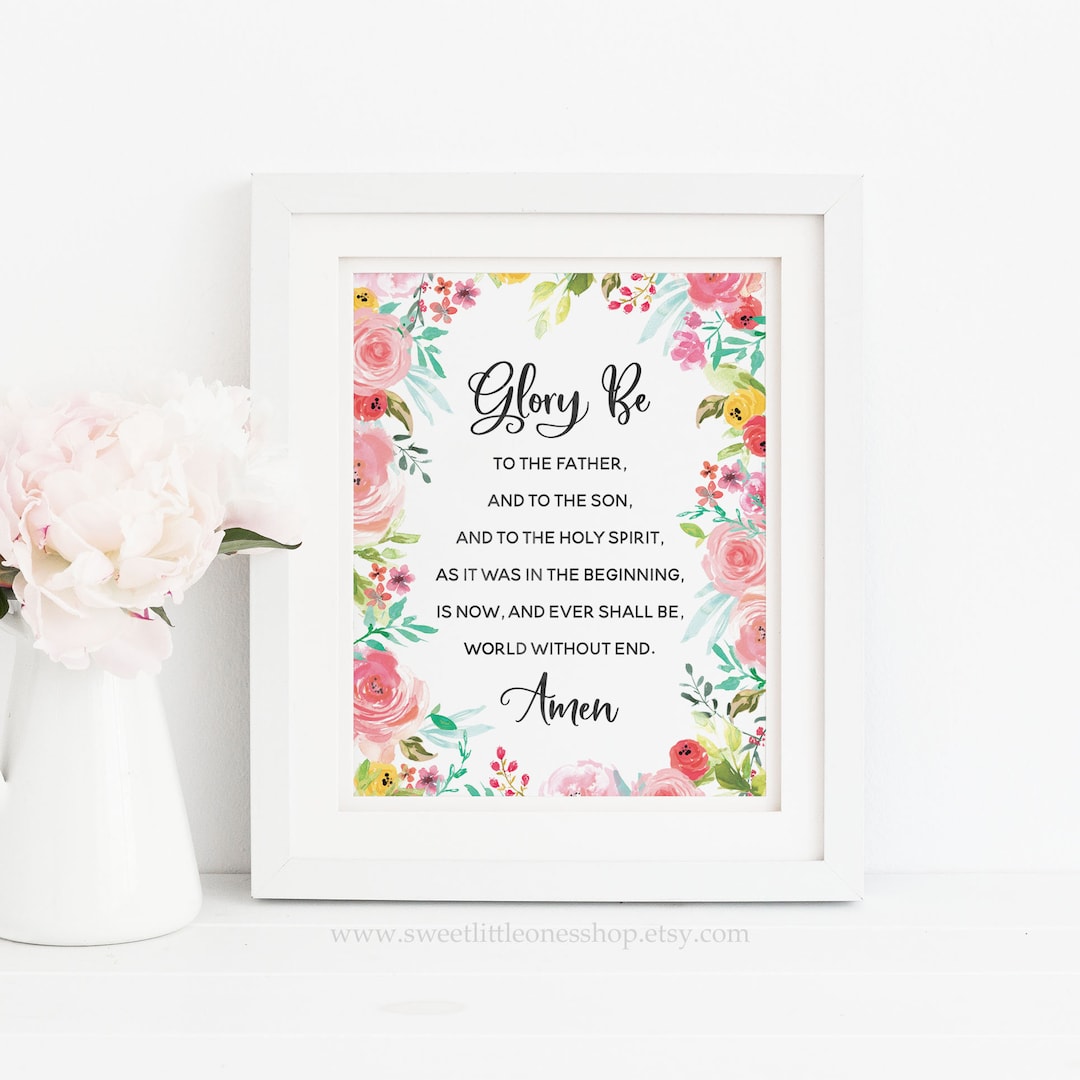 8x10, 5x7 Glory Be Prayer Print Glory Be Print Catholic Prayer Print ...
