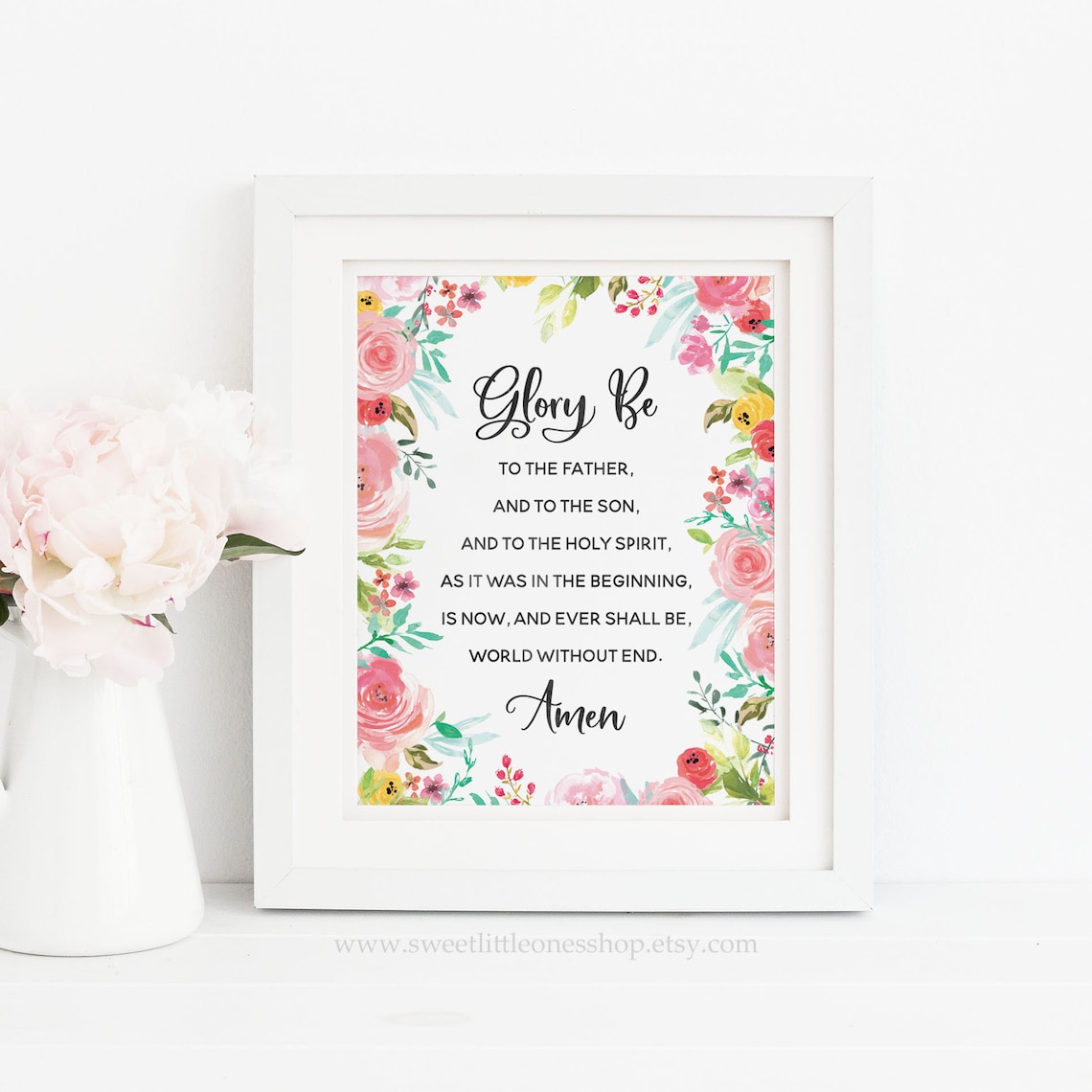 8x10 5x7 Glory Be Prayer Print Glory Be Print Catholic Prayer | Etsy