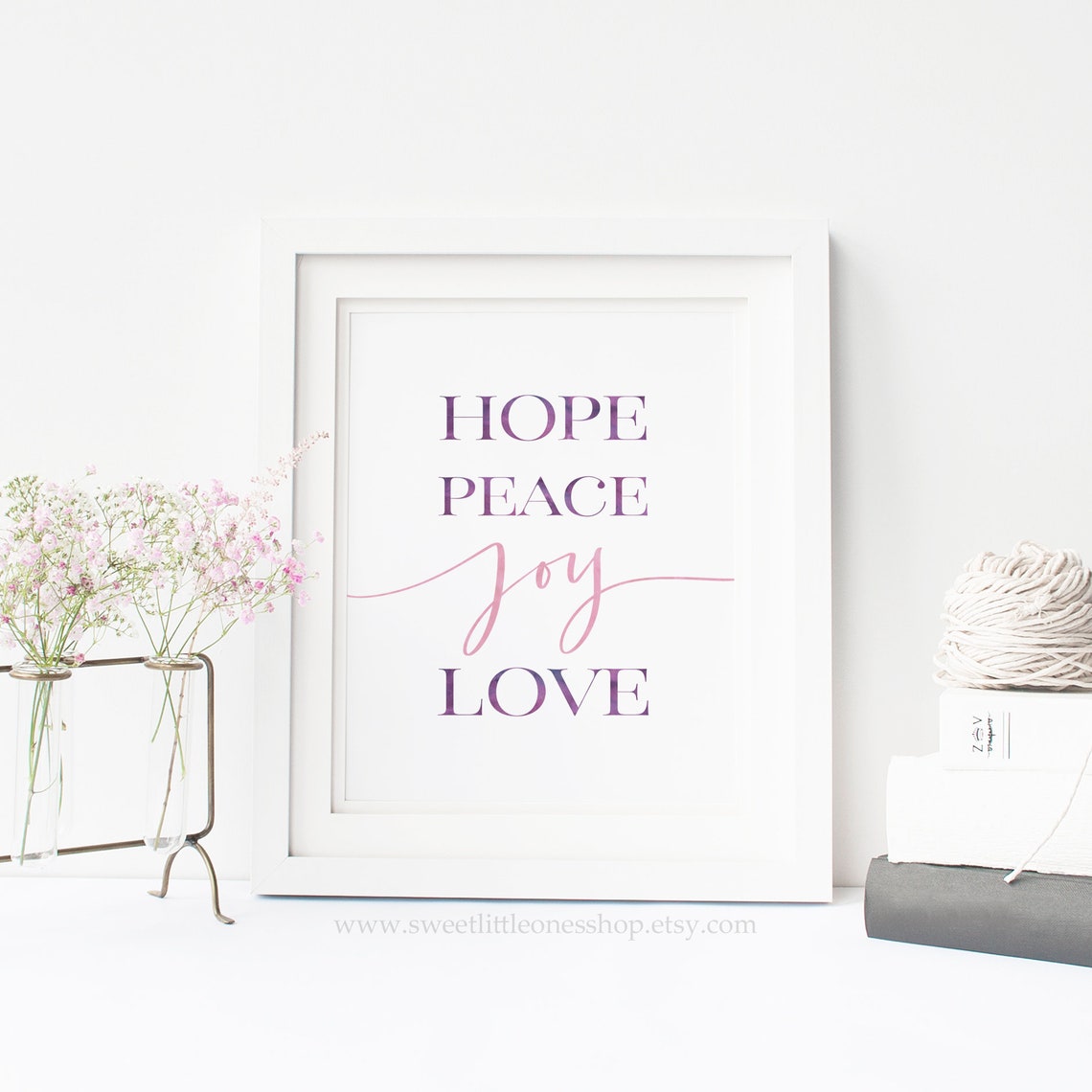 Hope Peace Joy Love Advent Printable Wall Art Advent Print Advent ...