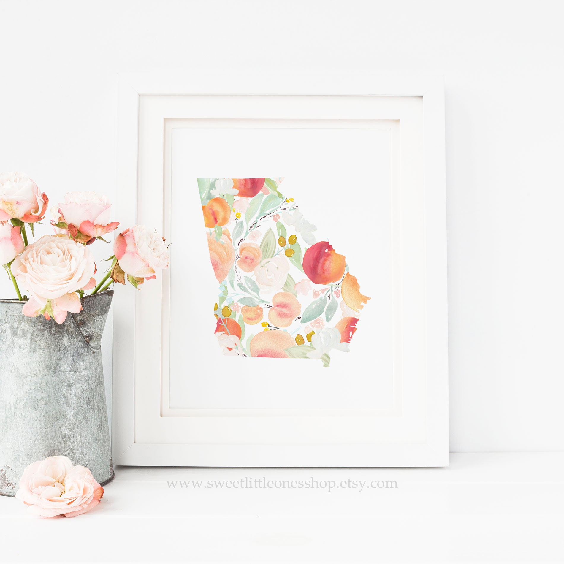 Georgia Peach Printable Wall Art Georgia Print State Print - Etsy