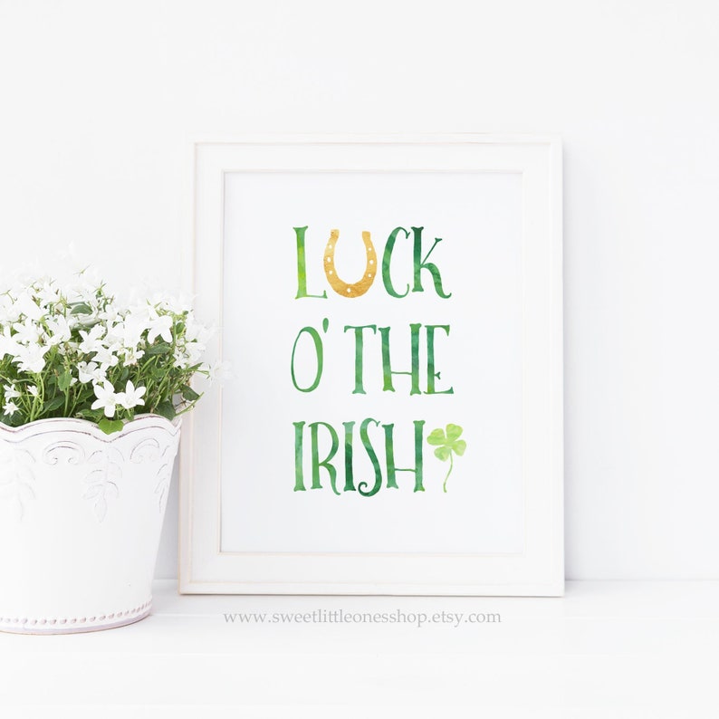 Luck O the Irish Printable Wall Art St Patrick's Day Decor - Etsy