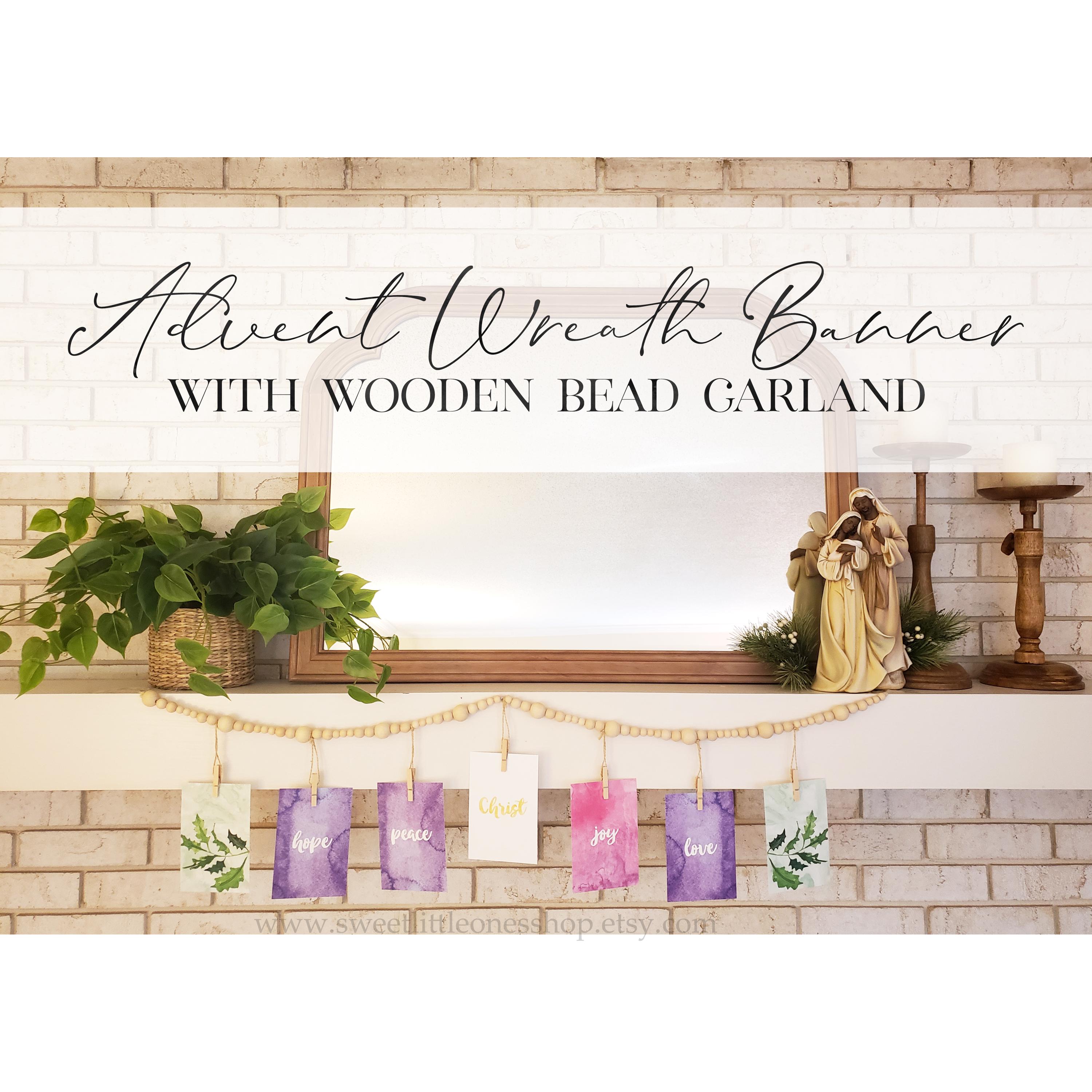 Printed Advent Wreath Banner Advent Decor Catholic Advent Advent Wreath ...