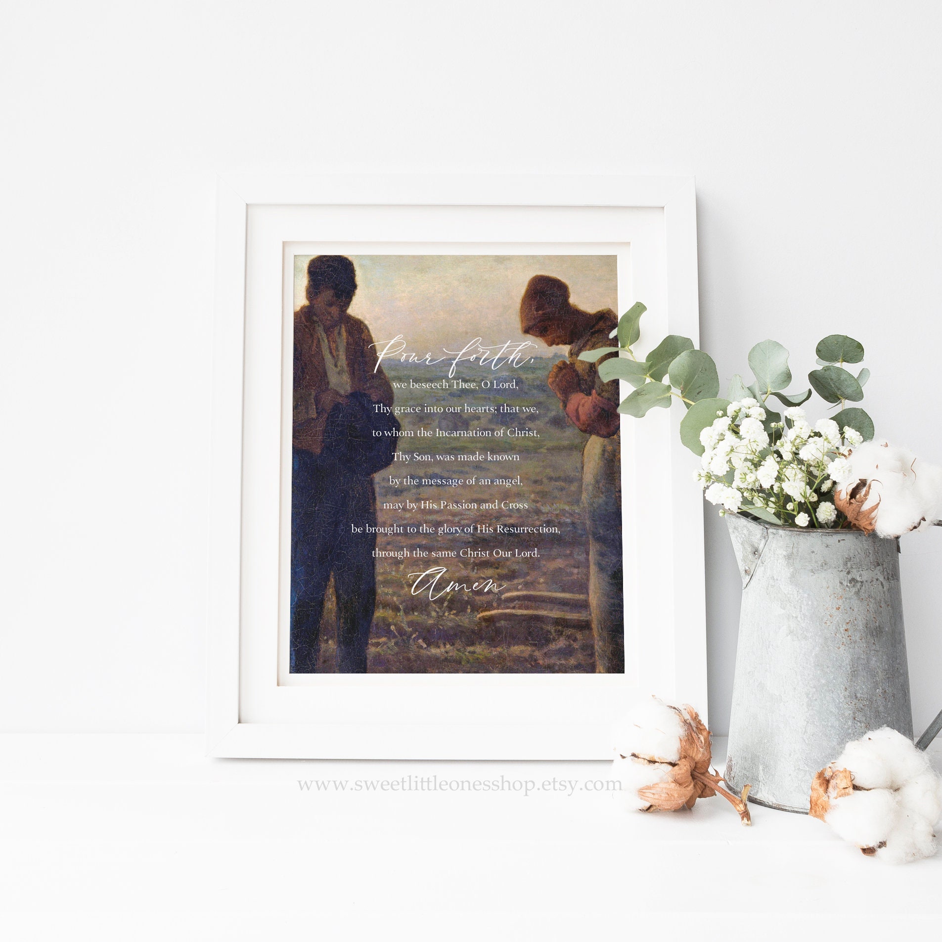 The Angelus Prayer on Millet Painting Printable Wall Art Pour Forth We ...