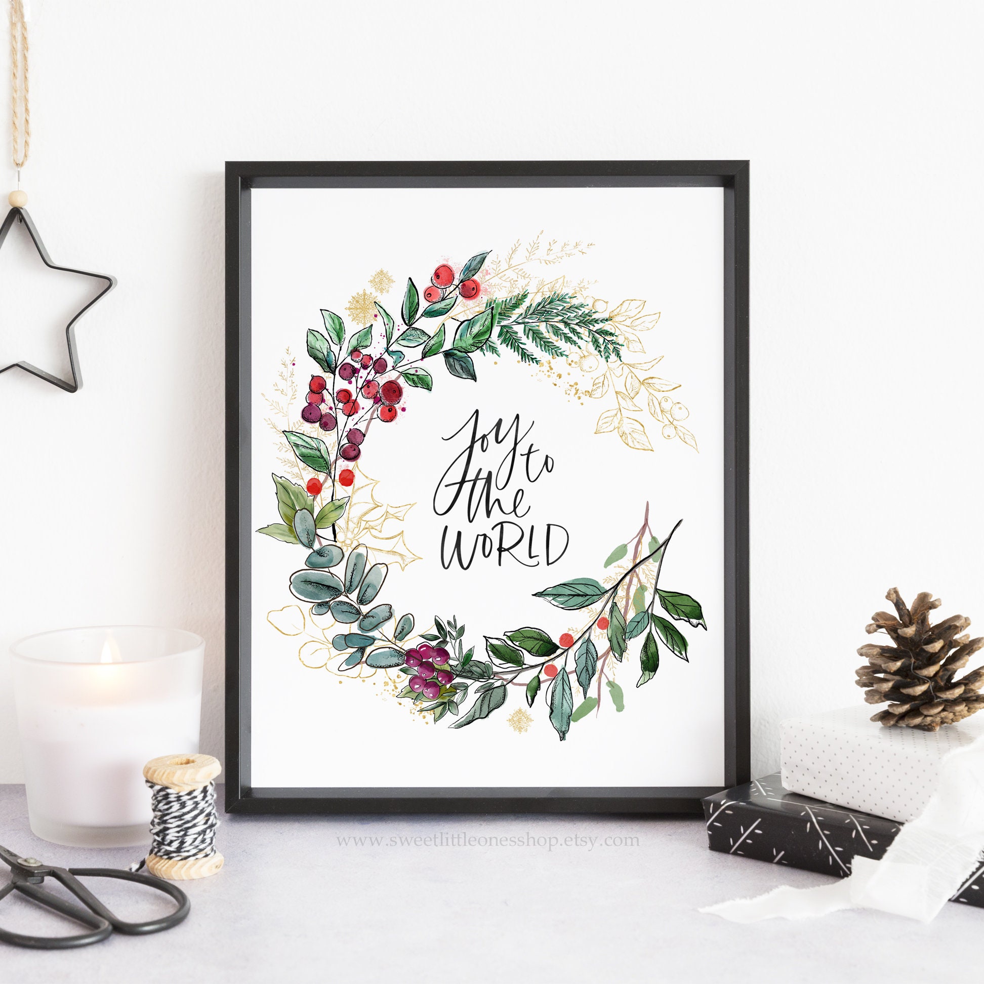 Joy to the World Printable Wall Art Christmas Print Joy to the - Etsy