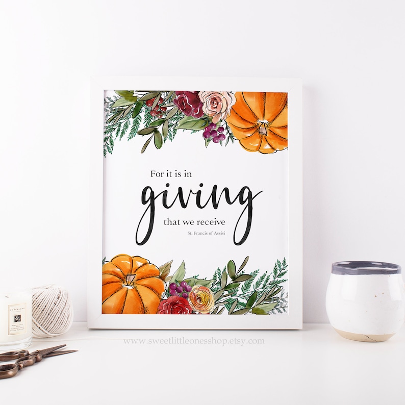 For It Is In Giving That We Receive Printable Wall Art | Etsy