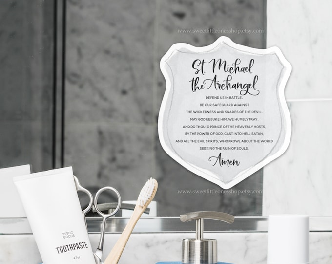 St Michael the Archangel Prayer Static Cling Catholic Prayer Window ...